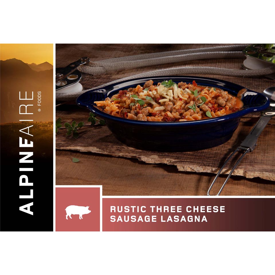 AlpineAire Rustic Three Cheese Sausage Lasagna | Enwild